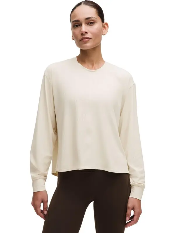 Lululemon All-sport Tie-back Long-sleeve Shirt - Light Ivory
