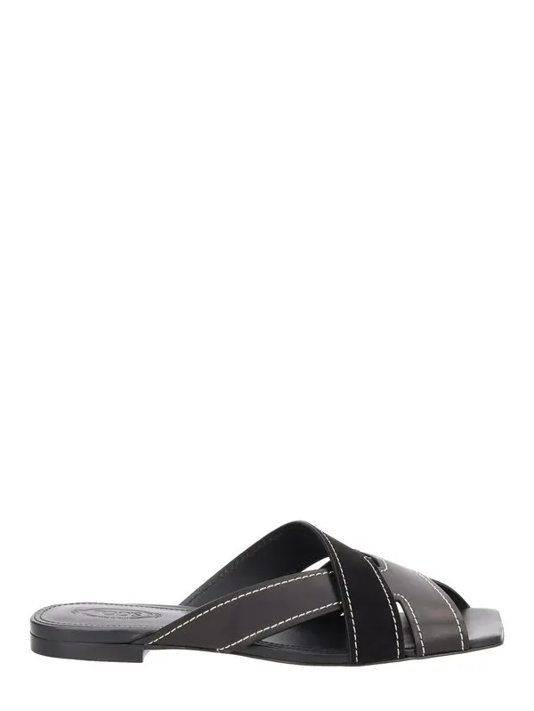 TOD'S Cross-strap Sandals - Black
