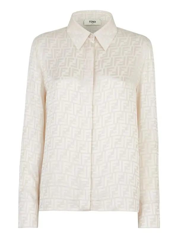 Fendi Ff Silk Shirt - Ivory