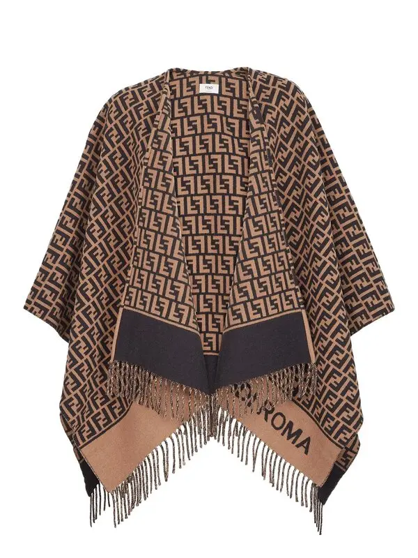 Fendi Wool And Cashmere Poncho - Brown