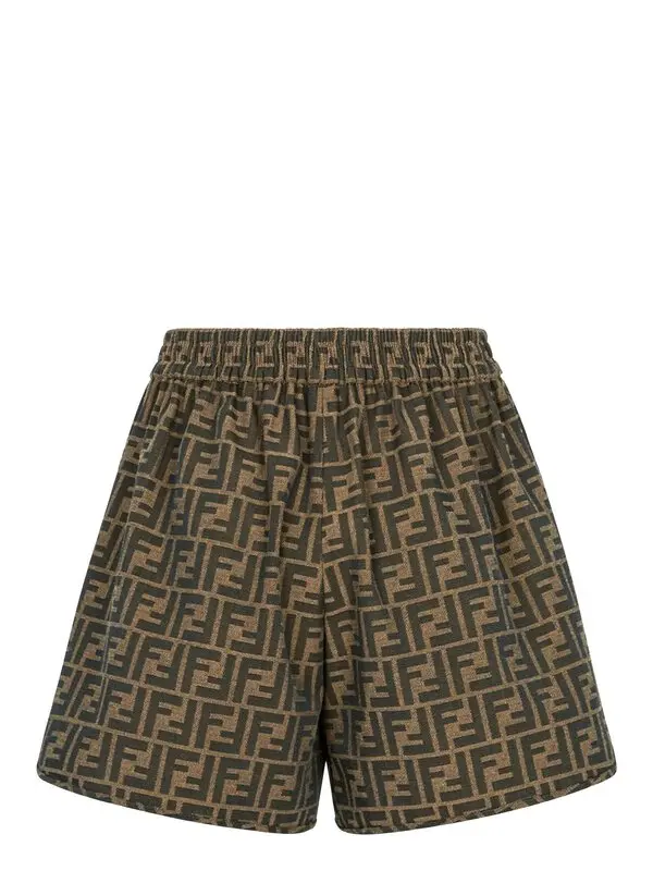Fendi Printed Canvas Shorts - Brown