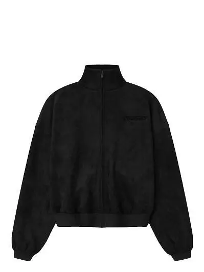 Fear Of God Essentials Suede Fleece Vintage Track Jacket - Vintage Black