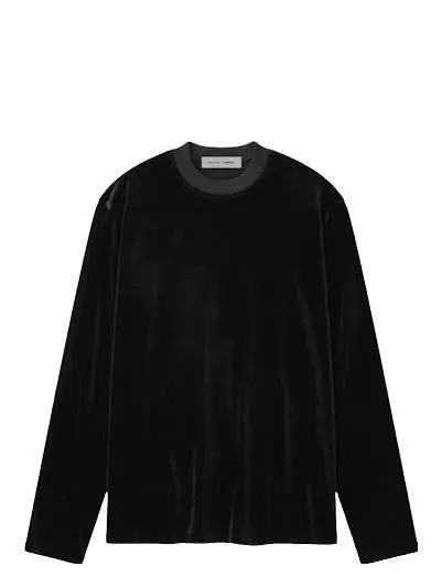 Fear Of God Essentials Velour Long Sleeve Tee - Vintage Black