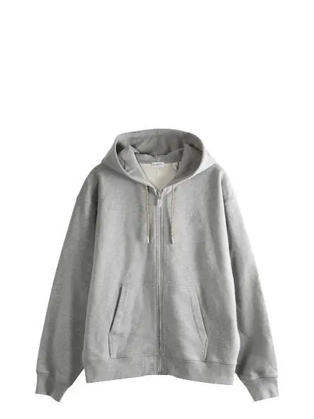 Burberry Check Zip Hoodie - Pale Grey Melange