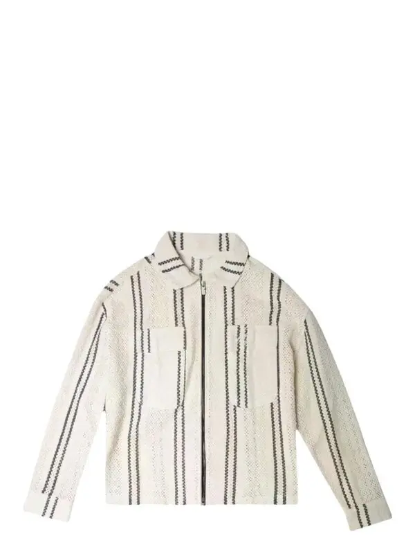 ONLY THE BLIND Striped Patch-pocket Jacket - Neutrals