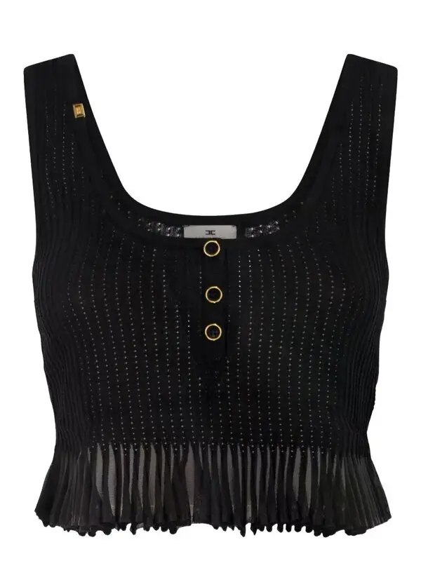 Elisabetta Franchi Button-detailed Top - Black
