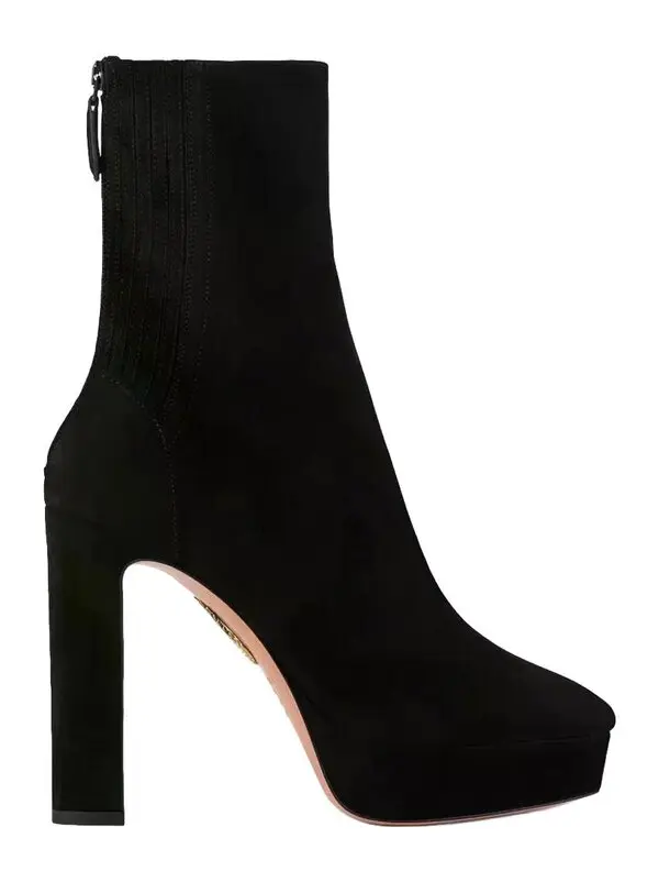 AQUAZZURA Martine Suede Boots - Black