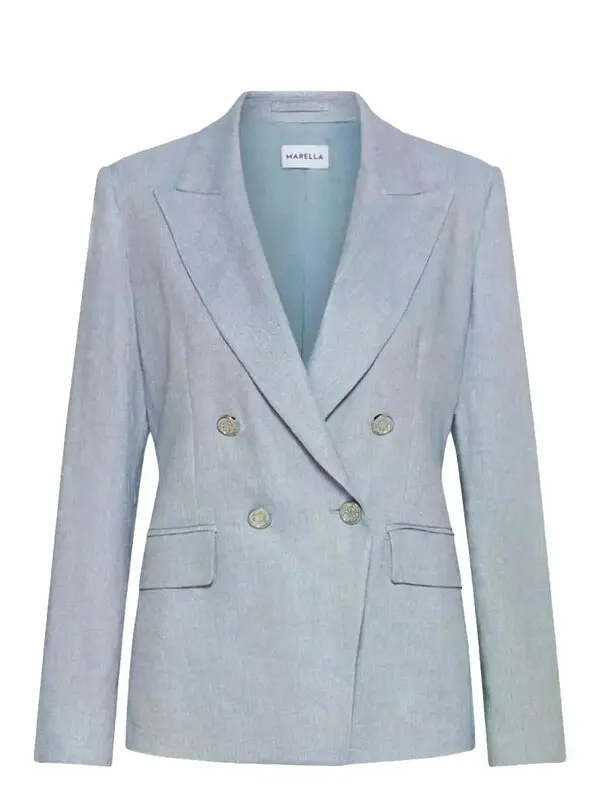 Marella Double-breasted Blazer - Blue
