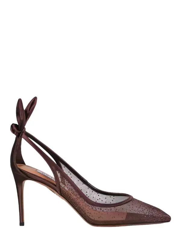 AQUAZZURA Bow Mesh Court Shoes - Brown