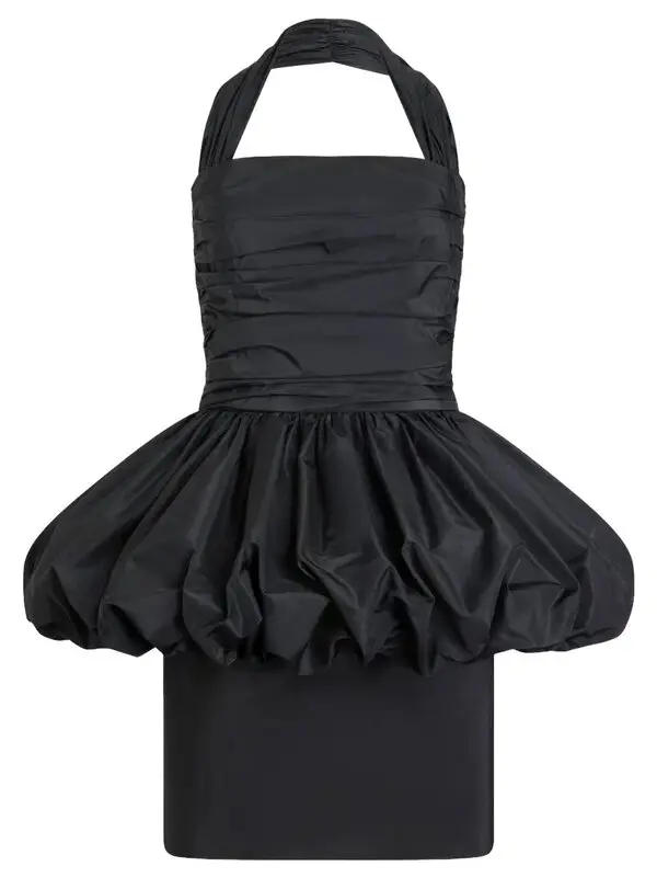 Patou Bow Halterneck Mini Dress - Black