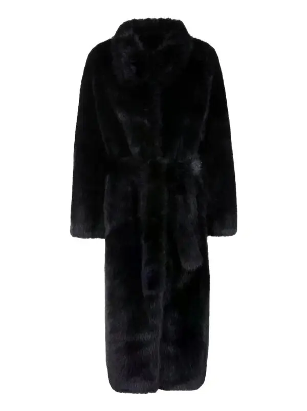 VALENTINI 1972 Belted High-neck Coat - Black