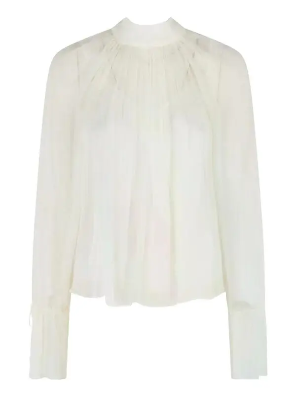 Staud Tie High-neck Top - White
