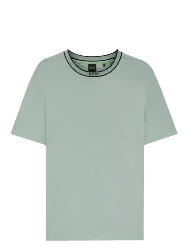 BOSS Logo-detail Contrasting T-shirt - Green