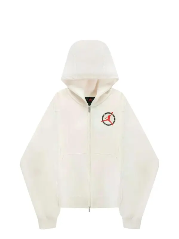JORDAN Flight Club Logo Fleece Zip Hoodie - White