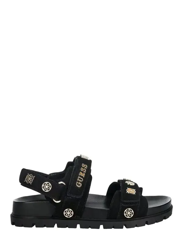 Guess Florizi Touch-strap Sandals - Black