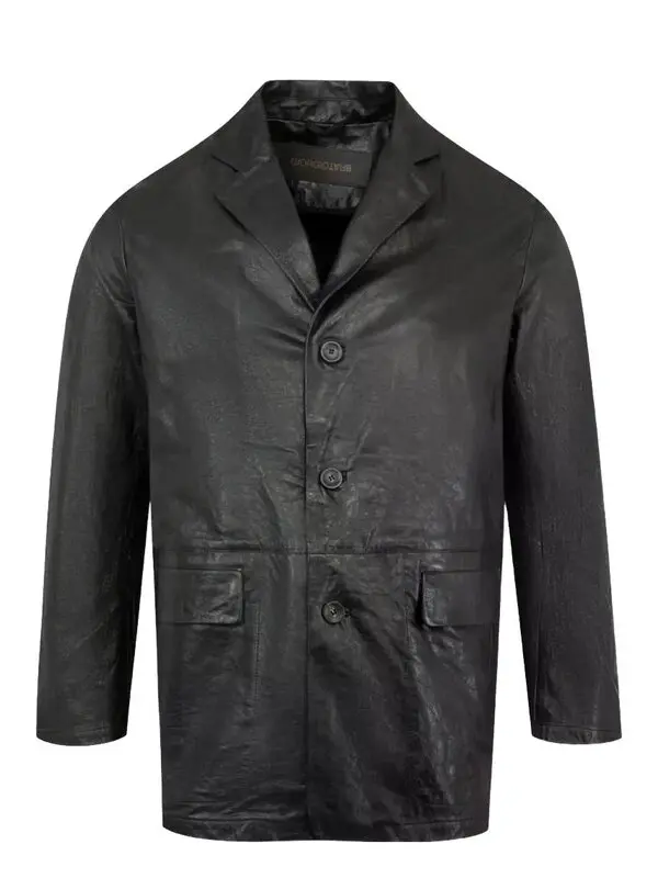 GIORGIO BRATO Single-breasted Leather Jacket - Black