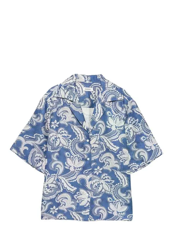Sandro Printed Short-sleeve Shirt - Blue