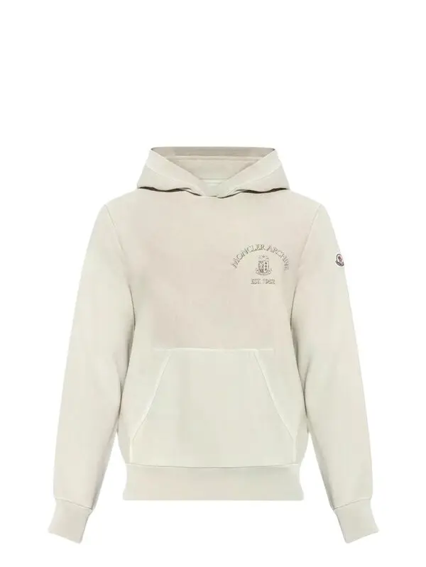 Moncler Logo Hoodie - Neutrals