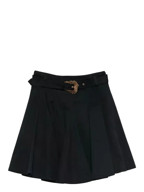 Versace Belted Pleated Skirt - Black