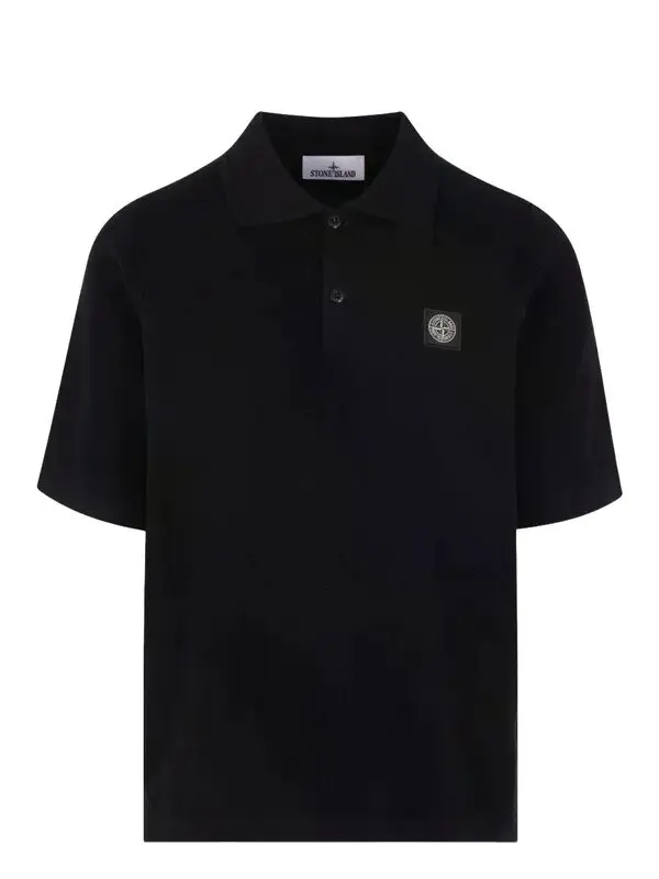 Stone Island Short Sleeve Polo Shirt - Black