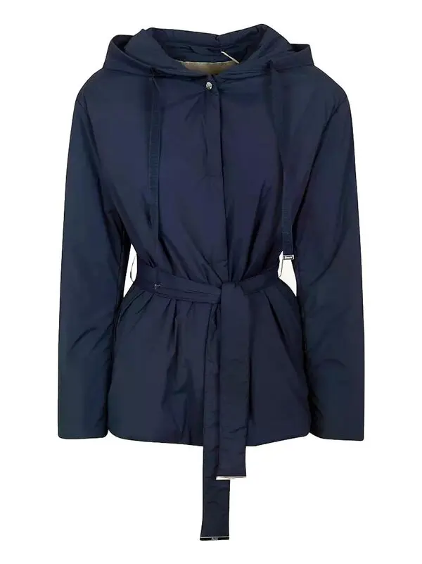 Herno Hooded Belted Jacket - Blue