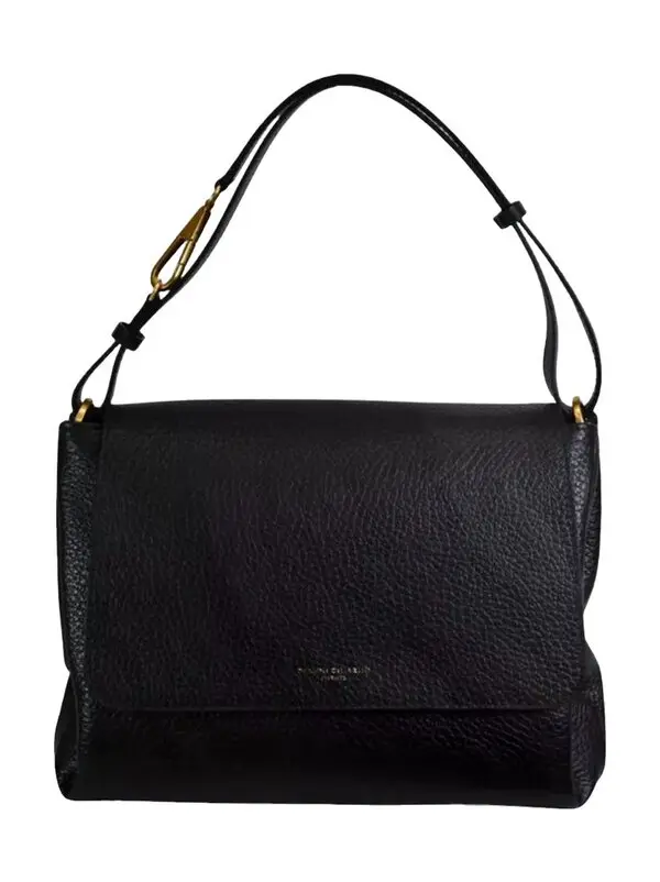 GIANNI CHIARINI Flap-top Leather Shoulder Bag - Black