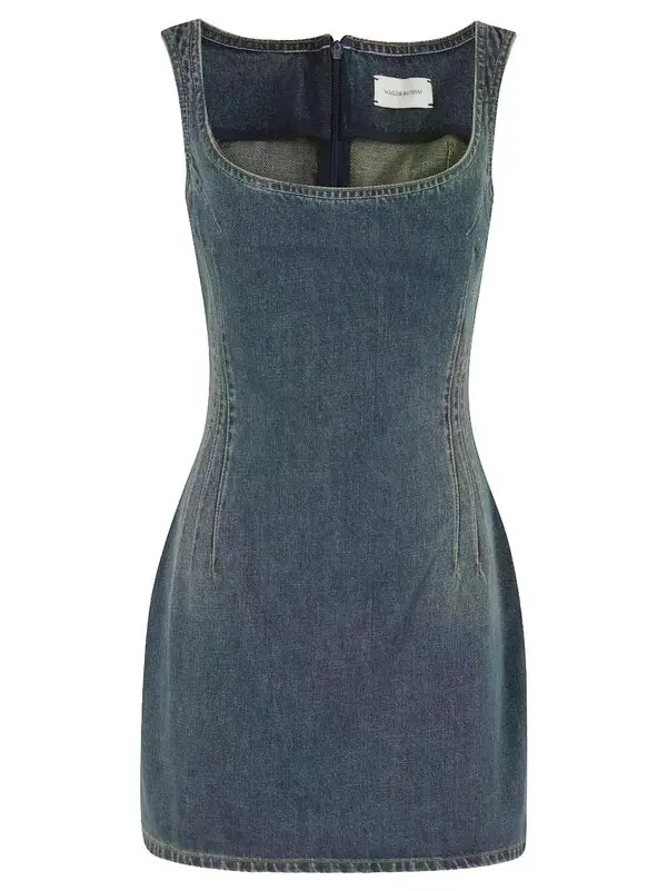 Magda Butrym Square-neck Mini Dress - Blue