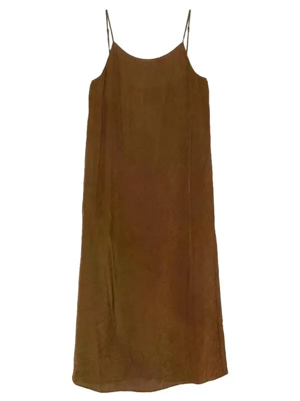 UMA WANG Thin Strap Textured Midi Dress - Brown