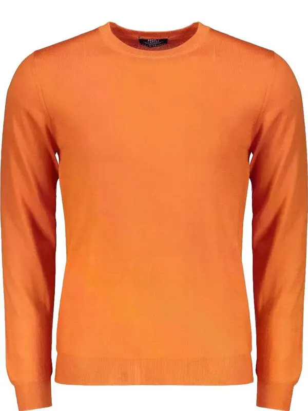 Fedeli Long-sleeved Crewneck Sweater - Orange