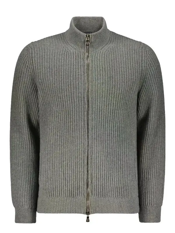 Fedeli Cashmere Zip Cardigan - Grey