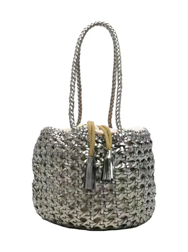 Dragon Diffusion Small Juventus Braided Bucket Bag - Silver