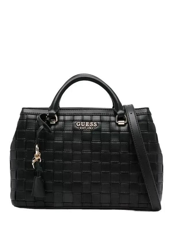 Guess Sandy Tassel Grid Tote Bag - Black