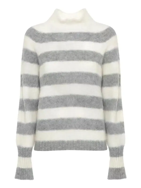 Antonelli Firenze Striped Roll-neck Sweater - White