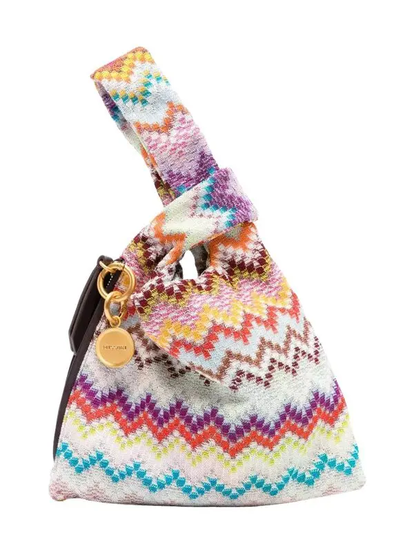 Missoni Raschel Zig Zag Handle Tote - White