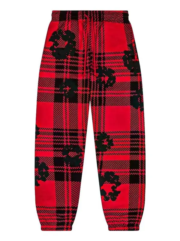 DENIM TEARS Plaid Wreath Sweatpants - Red