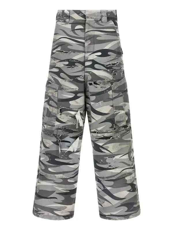 Balenciaga Camouflage Cargo Pants - Grey