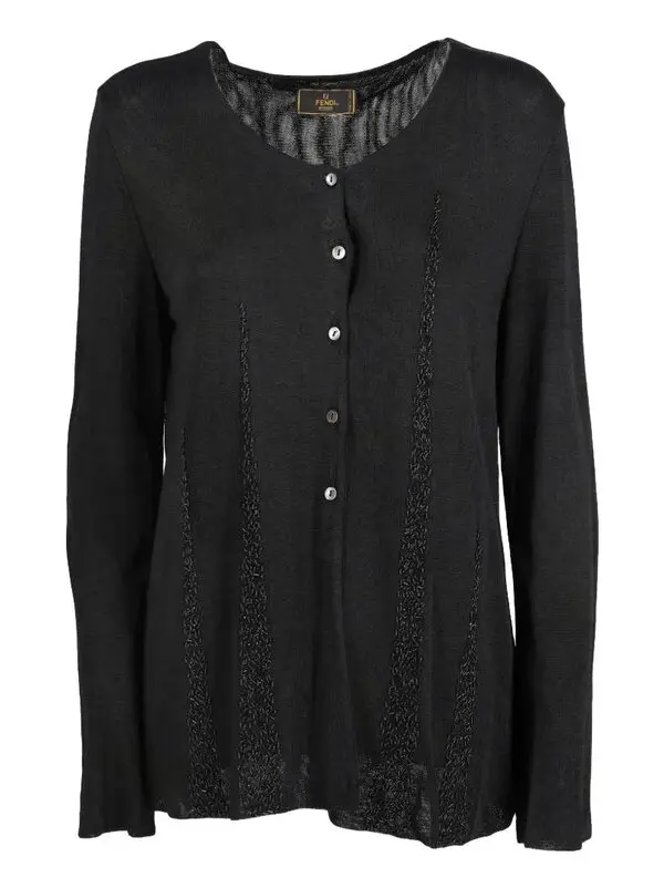 Fendi Embellished Cardigan - Black