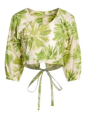 Liviana Conti Floral Crop Top - Green
