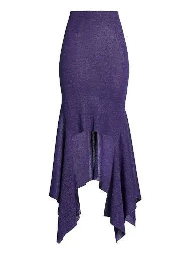 ALESSIA SANTI Knitted Metallic Midi Skirt - Purple