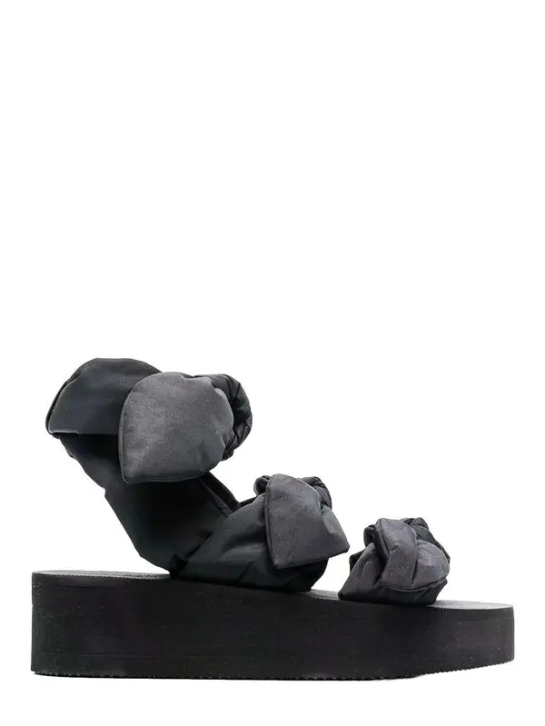 Red Valentino Bow-detail Padded-strap Platform Sandals - Black