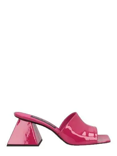 Dolce & Gabbana Slides In Calfskin With Geometric Heel - Magenta