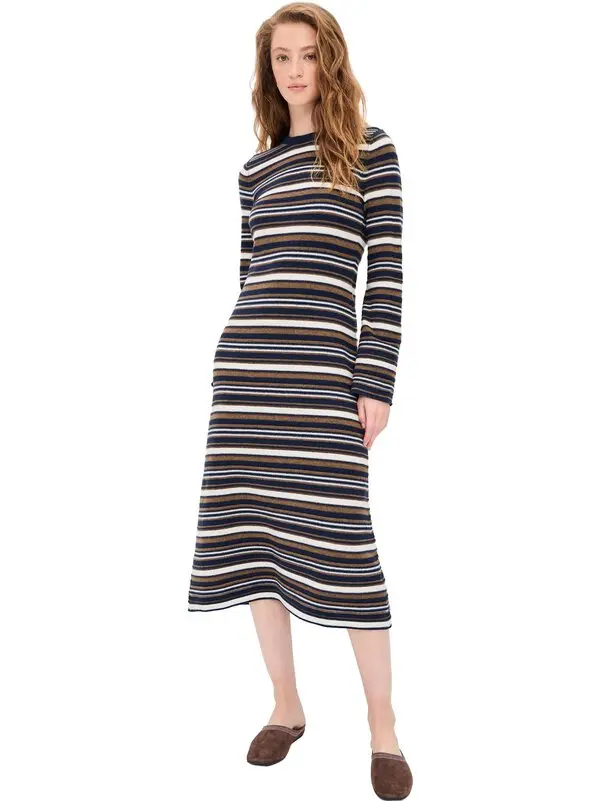 Madewell Crew Neck Sweater Dress - Blue Stripe