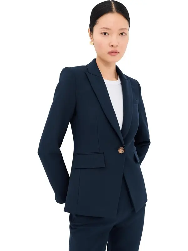 Veronica Beard Single-breasted Miller Dickey Blazer - Navy