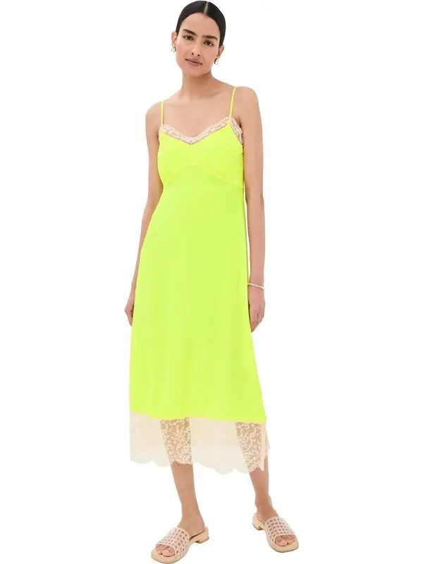 Simone Rocha Lace Trim Slip Dress - Fluoro