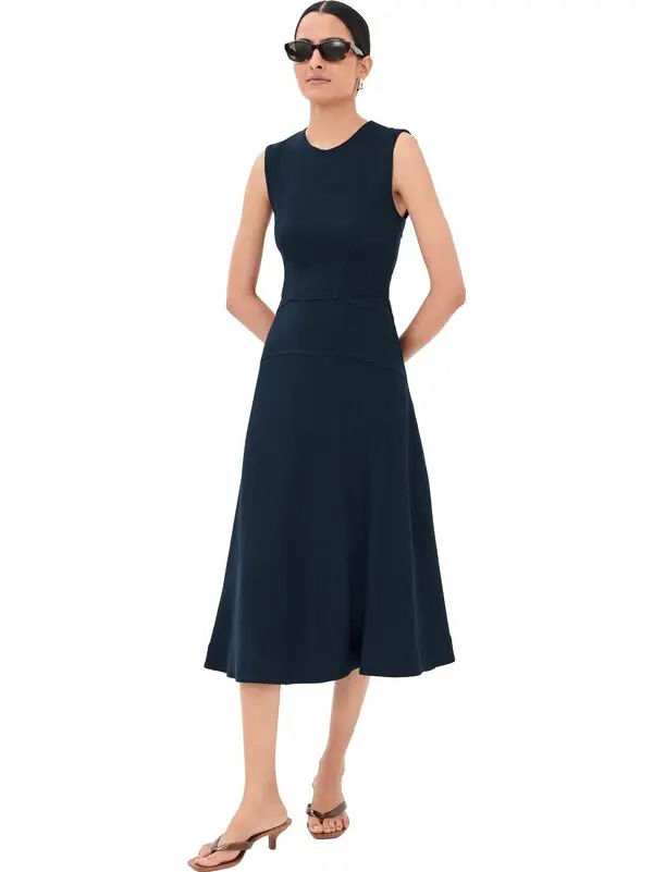 Veronica Beard Karrigan Midi Dress - Navy