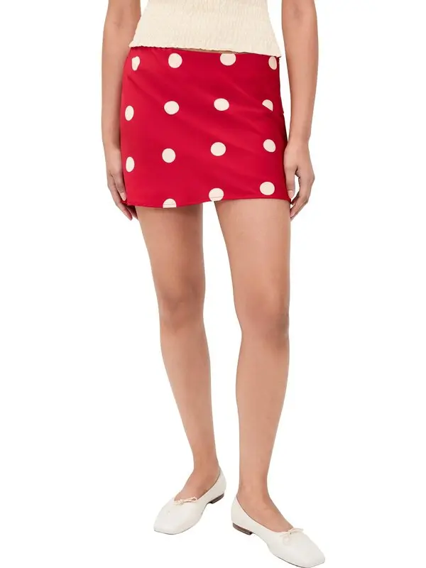 BAILEY ROSE Polka Dot Miniskirt - Cherry