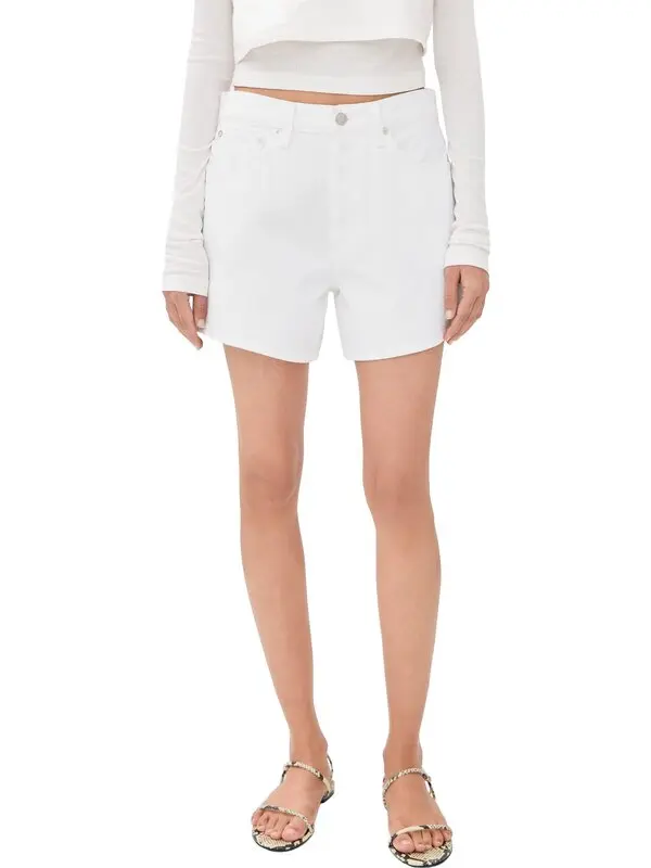 AGOLDE Leith Low Slung Relaxed Fit Denim Shorts - Marshmallow