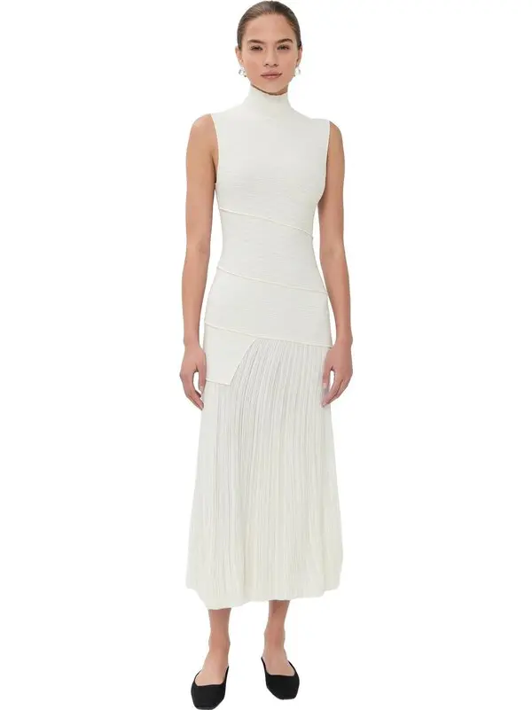 Proenza Schouler Micro Pleat Knit Federica Dress - White