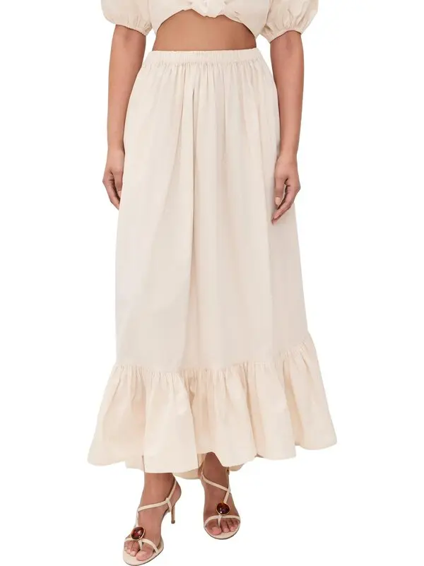 Lisa Marie Fernandez Nicole Poplin Skirt - Natural Poplin