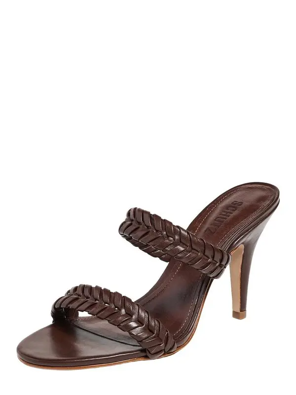 Schutz Cipri Mules - Chestnut Brown